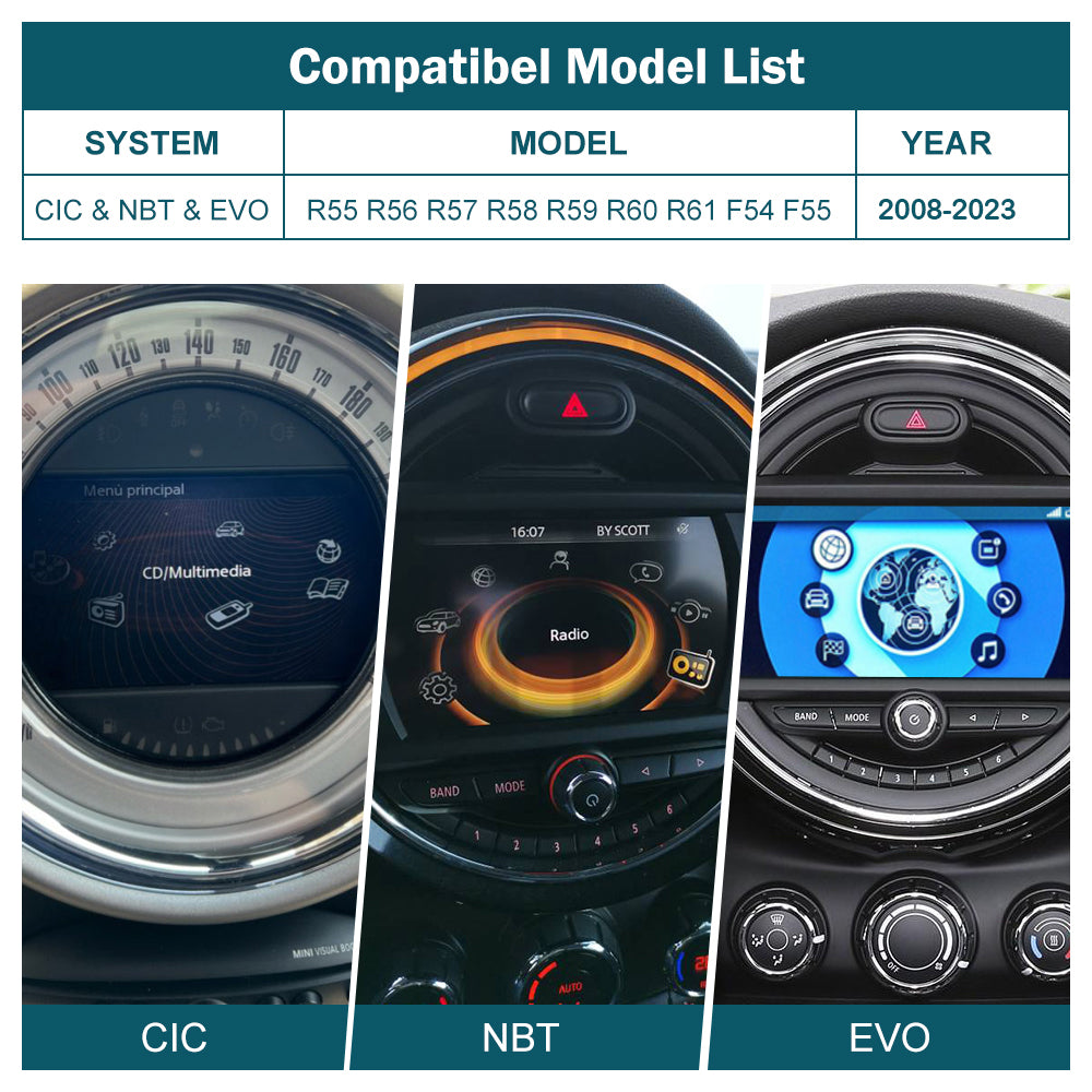 Wireless CarPlay for Mini R55 R56 R57 R58 R59 R60 R61 F54 F55 – Road Top