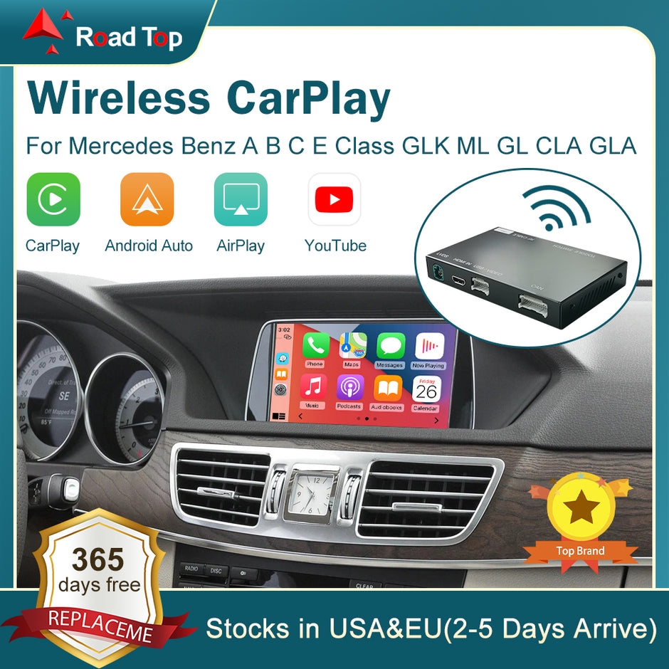 Road Top Wireless Carplay Android Auto Decoder unit For Mercedes Benz ...
