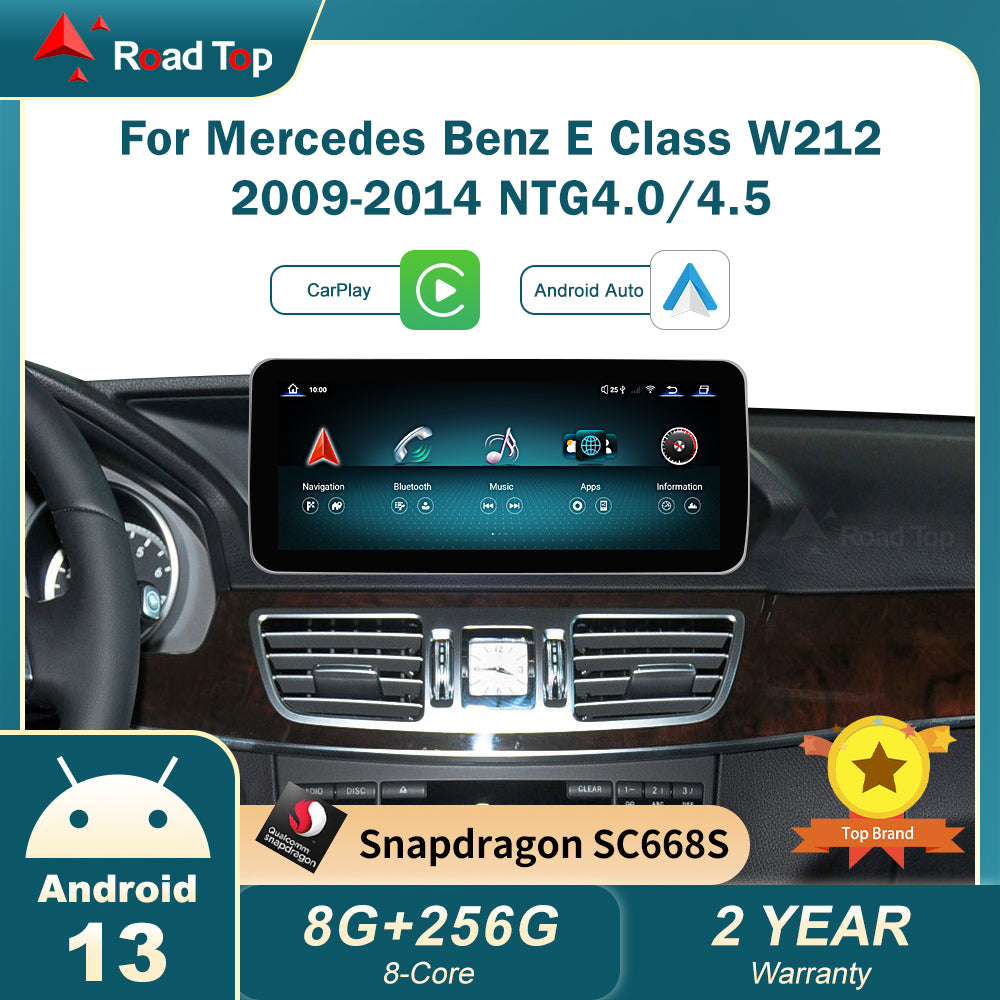 For Mercedes Benz E-Class W212 Android 13 TouchScreen – Road Top